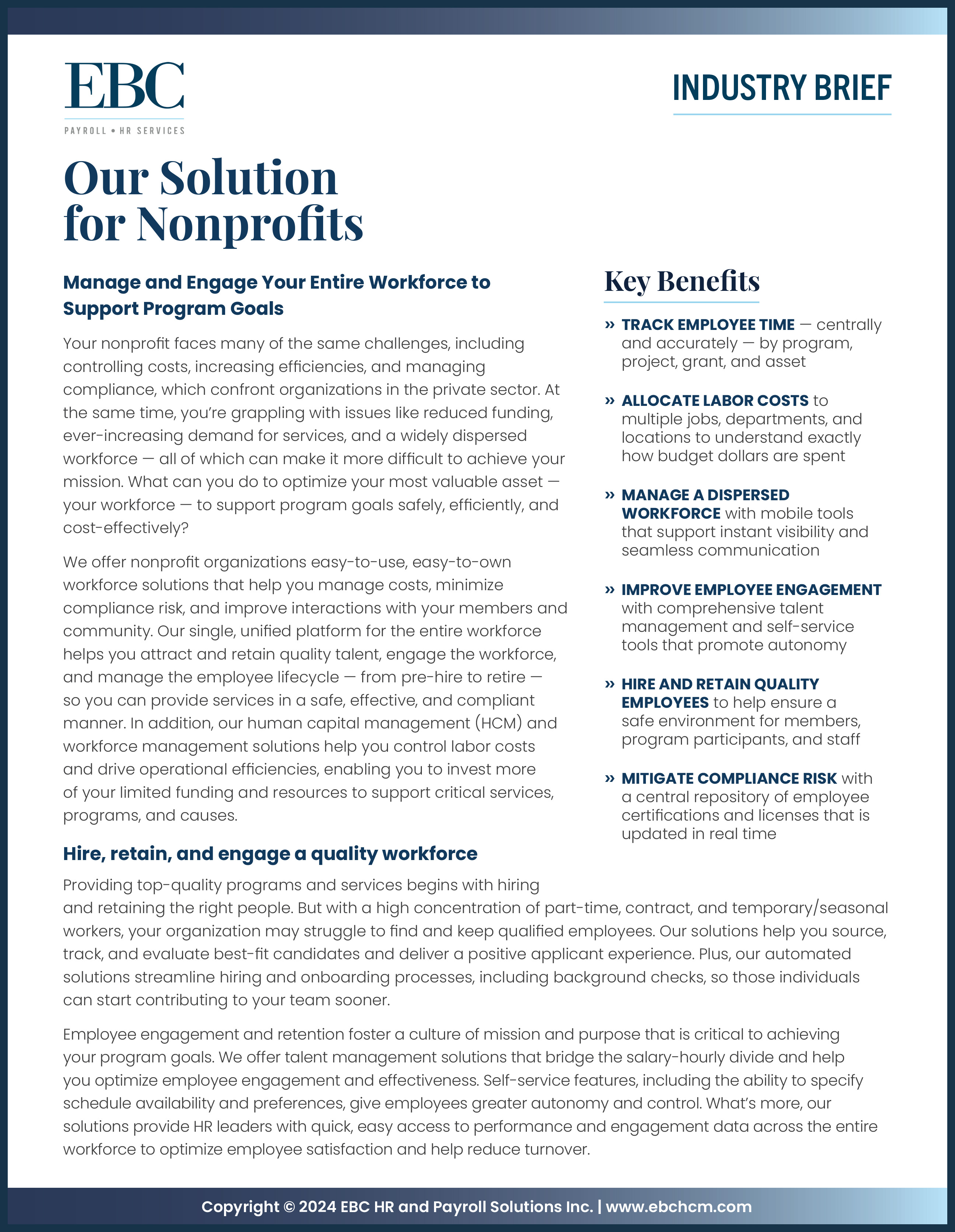 Our Solution for Non-Profits Guide | EBC HCM